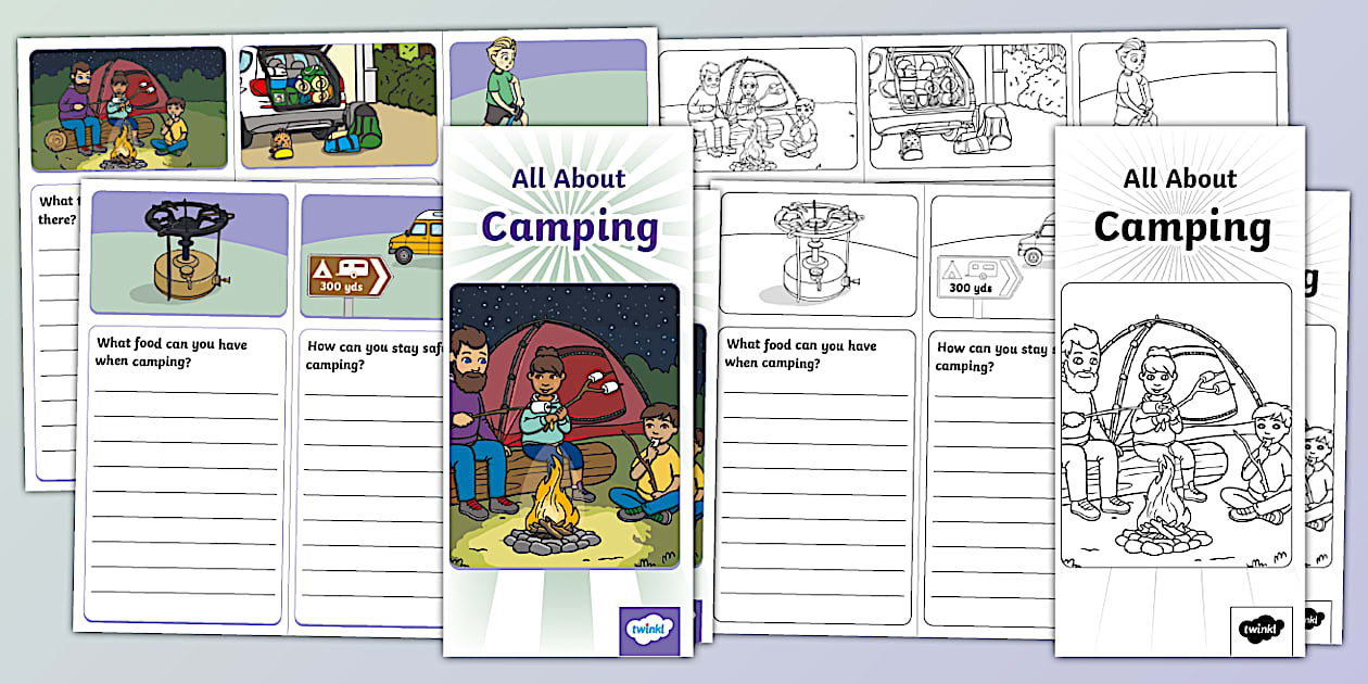 All About Camping Leaflet Template (teacher made) - Twinkl