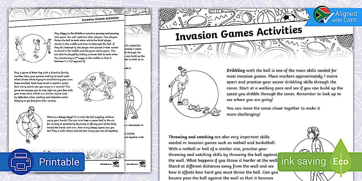 Grade 6 Physical Education Invasion Games Home Learning