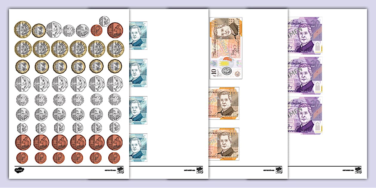 British Money (UK) Coin Cut Outs (teacher made) - Twinkl