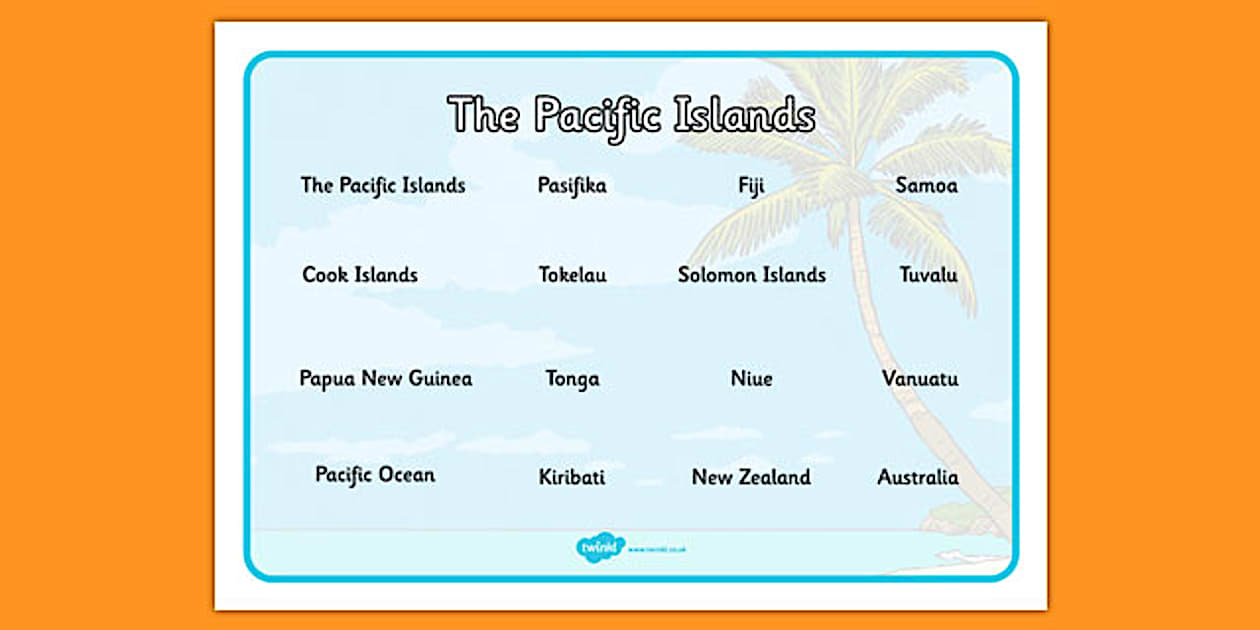 The Pacific Islands Word Mat