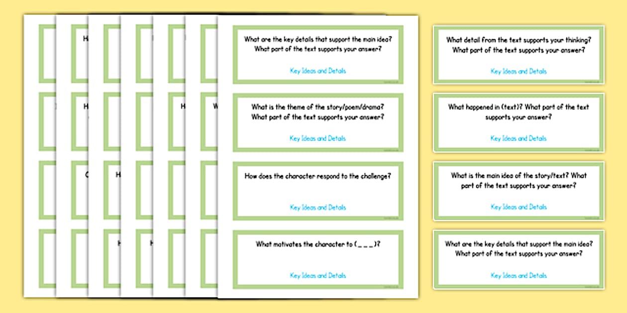 Black and White Fifth Grade Reading Literature Editable Question Cards
