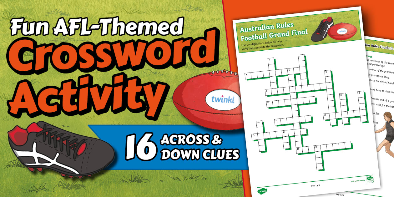 Australian Rules Football Grand Final Crossword - Twinkl