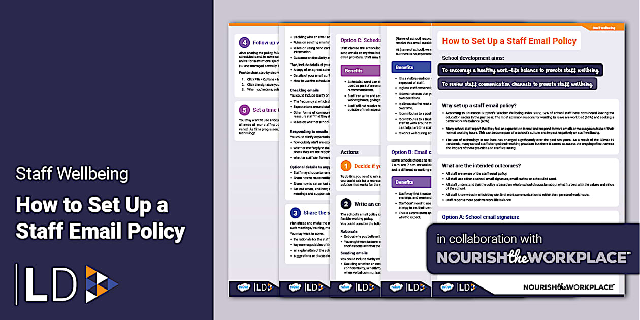 FREE! - Staff Wellbeing: How to Set Up a Staff Email Policy - SLT