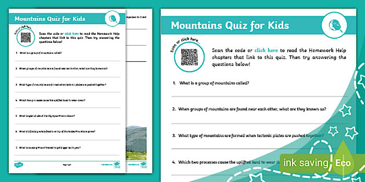 Mountains Quiz for Kids (teacher made) - Twinkl