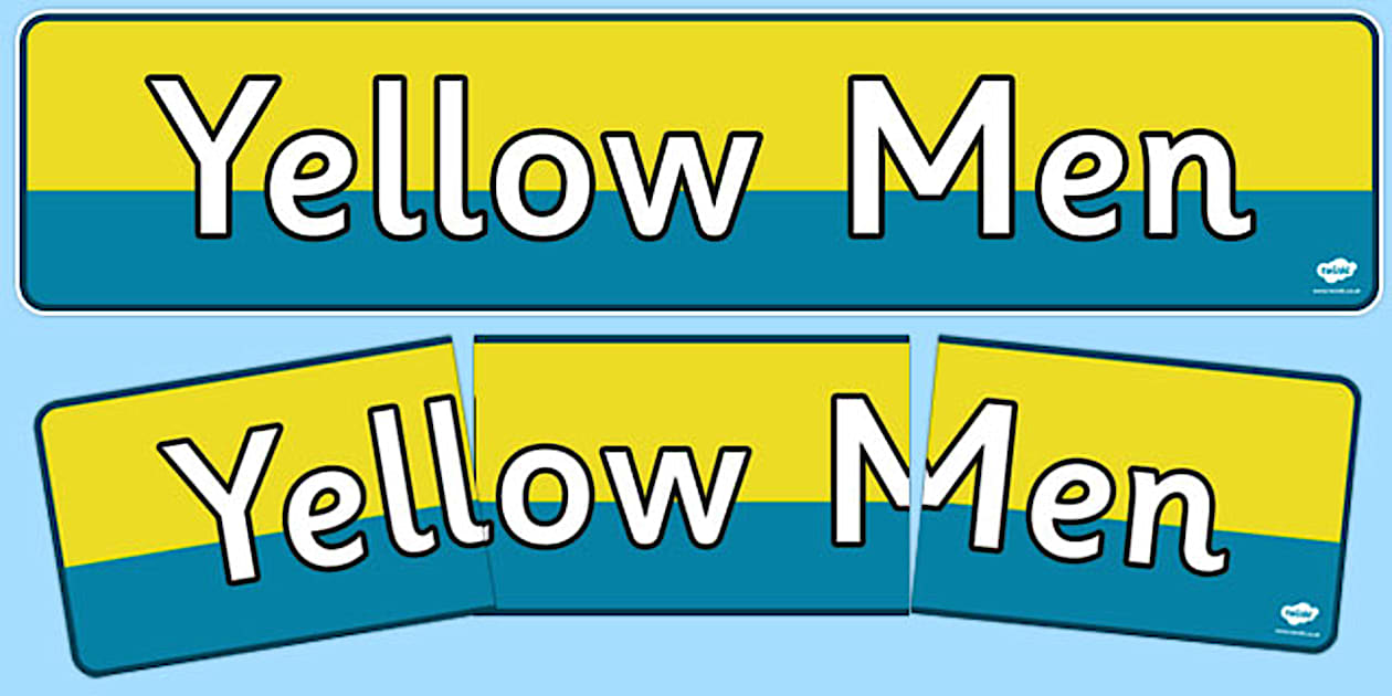 👉 Yellow Men Display Banner (teacher made) - Twinkl