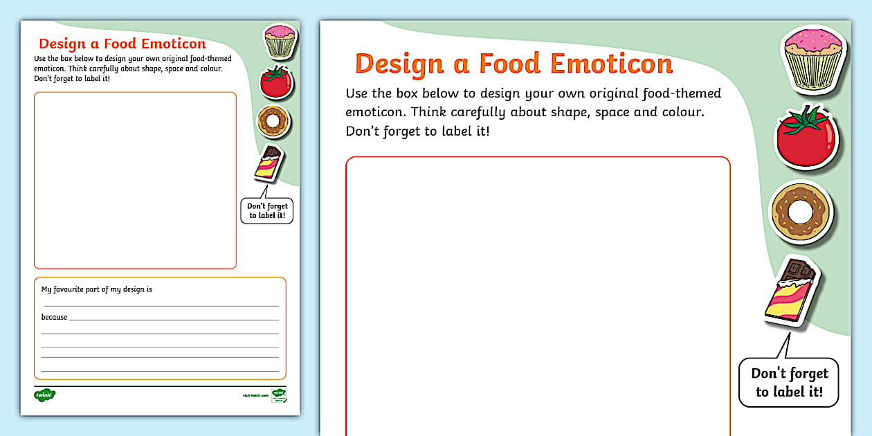 Design Your Own Food Emoticon Activity