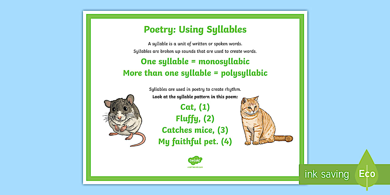 Poetry Syllables Poster (Teacher-Made) - Twinkl
