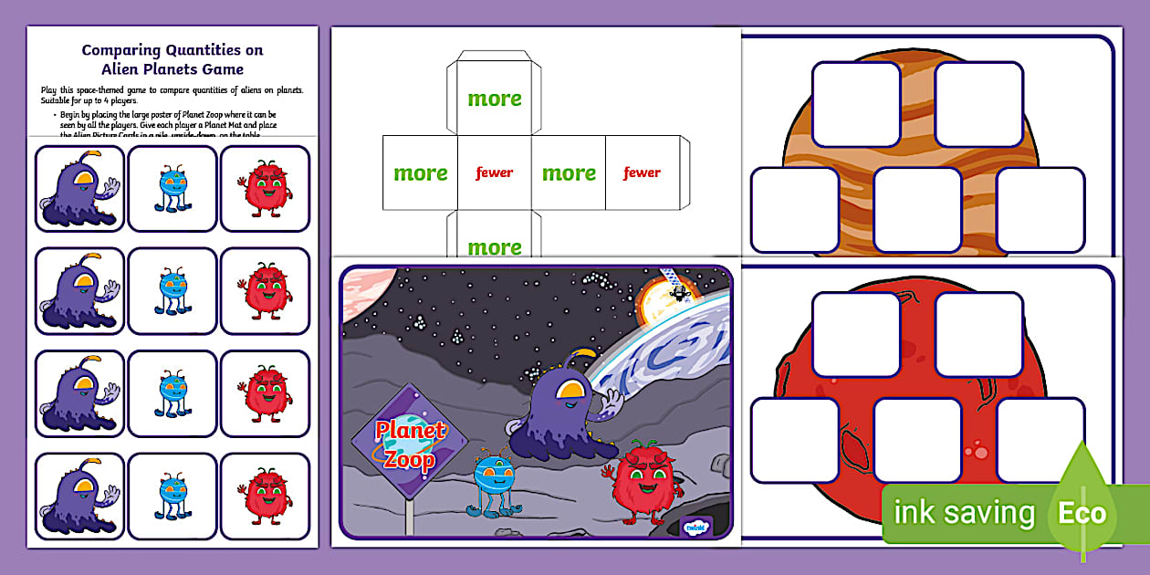 Comparing Quantities on Alien Planets Game (teacher made)
