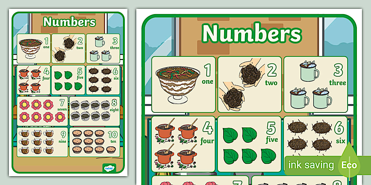 👉 Mud Kitchen Numbers 1-10 Display Poster - Twinkl