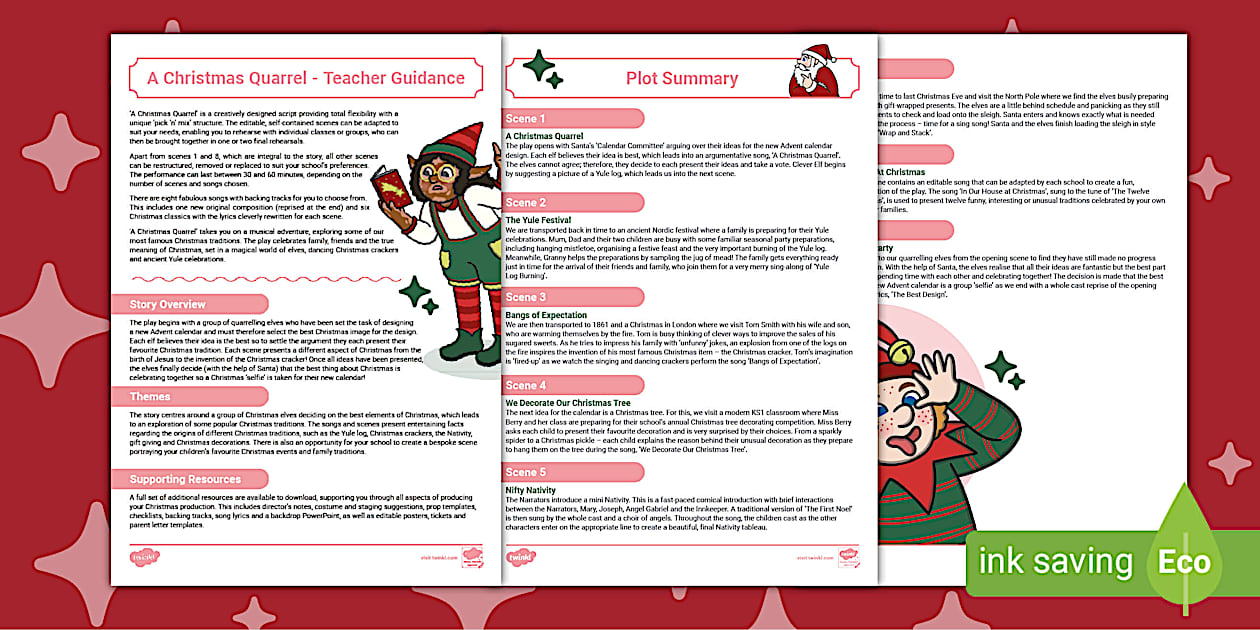 KS1 A Christmas Quarrel - Teacher Guidance (teacher made)