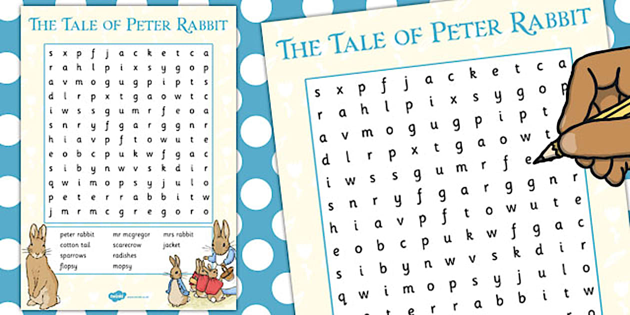 Lower Ability The Tale of Peter Rabbit Word Search - Twinkl
