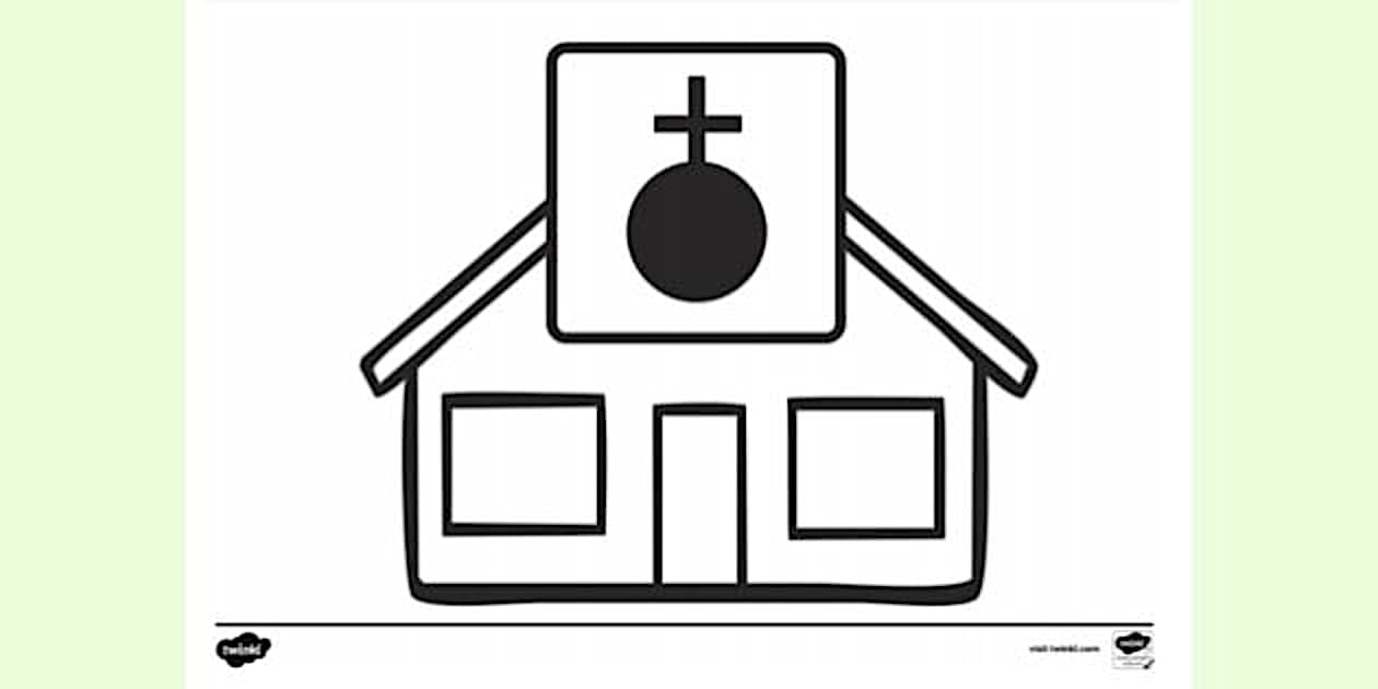 Church Icon Colouring Sheet (teacher made) - Twinkl