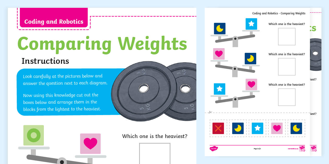 Robotics and Coding -Comparing Weights - Twinkl