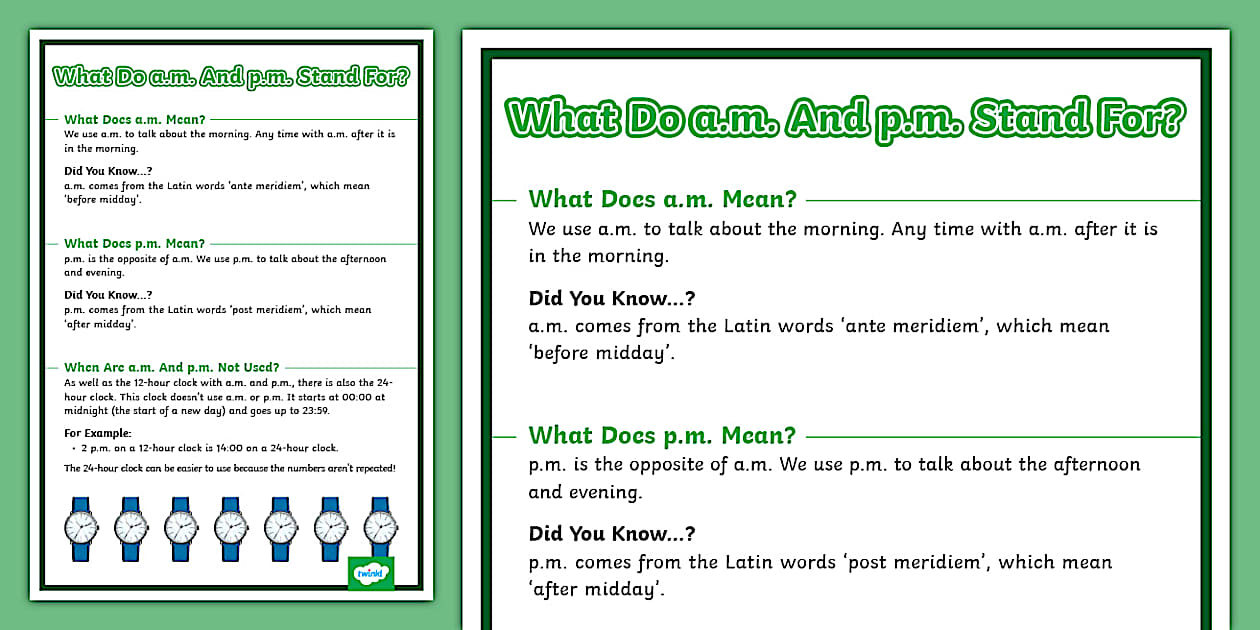 AM and PM Display Poster (teacher made) - Twinkl