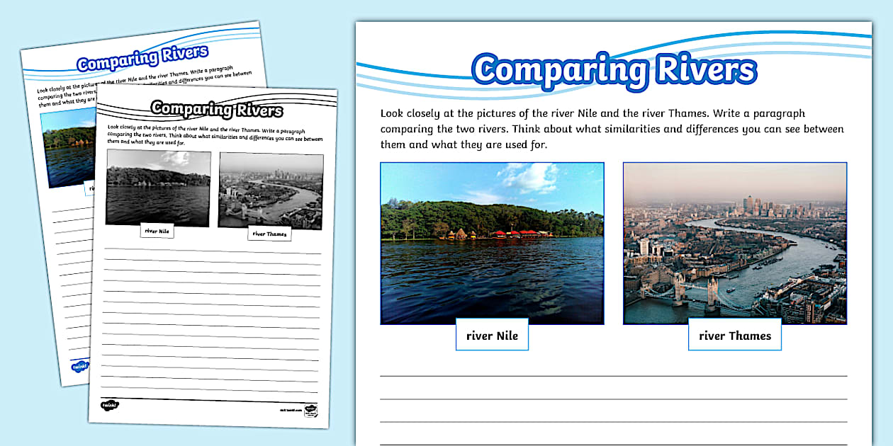 Comparing Rivers Worksheet (teacher made) - Twinkl