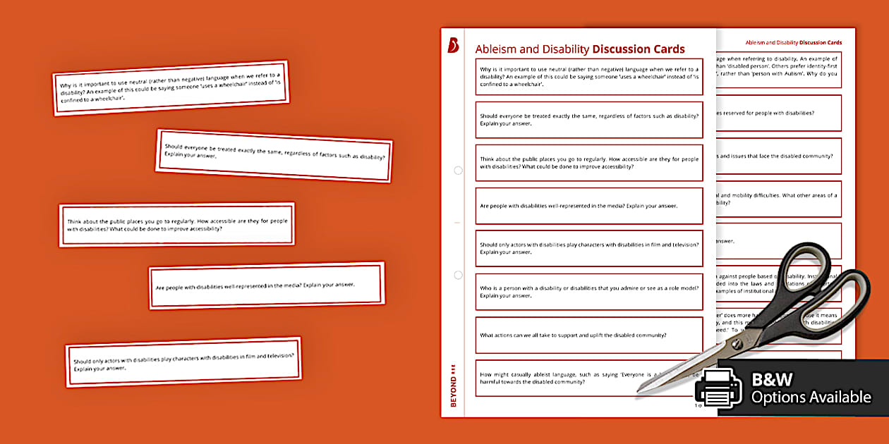 Ableism and Disability Discussion Cards | Beyond RSE