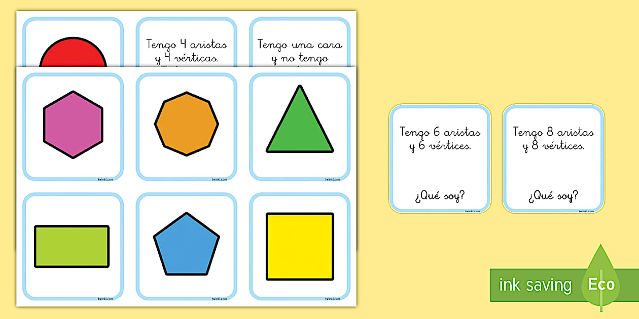 Tarjetas de emparejar: Figuras 2D - Twinkl