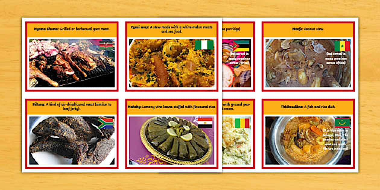 Foods Across Africa Display Cards (teacher made) - Twinkl