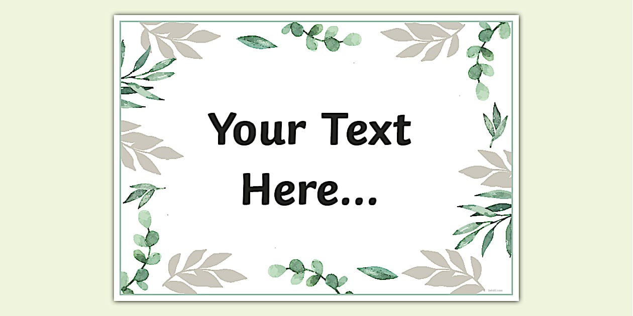 Botanical-Themed Editable Poster | Twinkl Resources - Twinkl