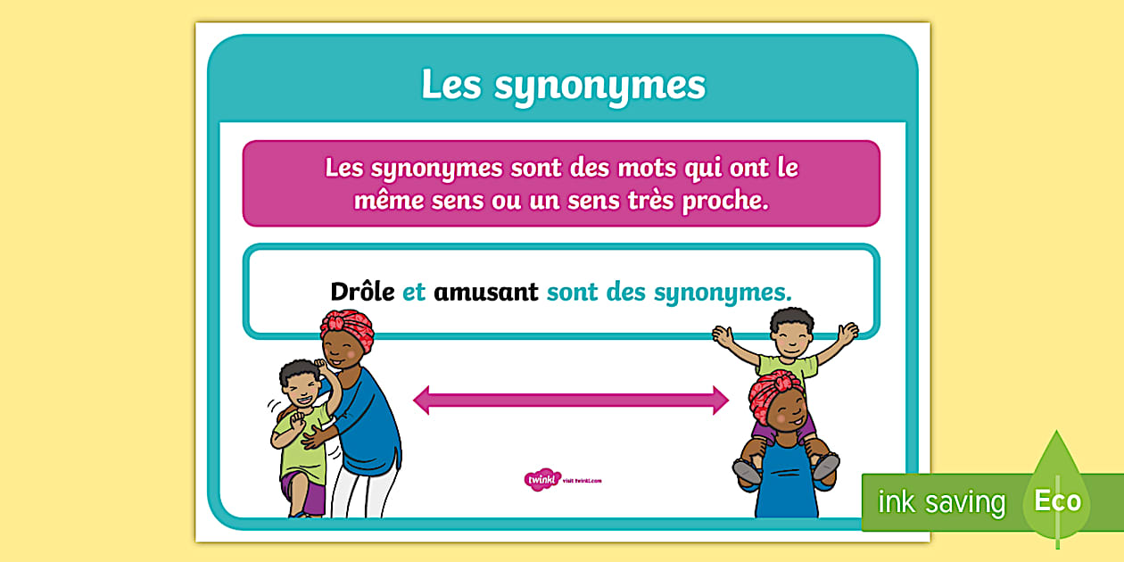 Affiche : Les synonymes