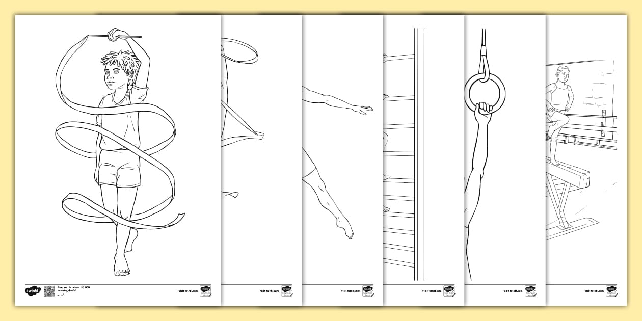 Gymnast Colouring Pages - Twinkl Primary (teacher made)