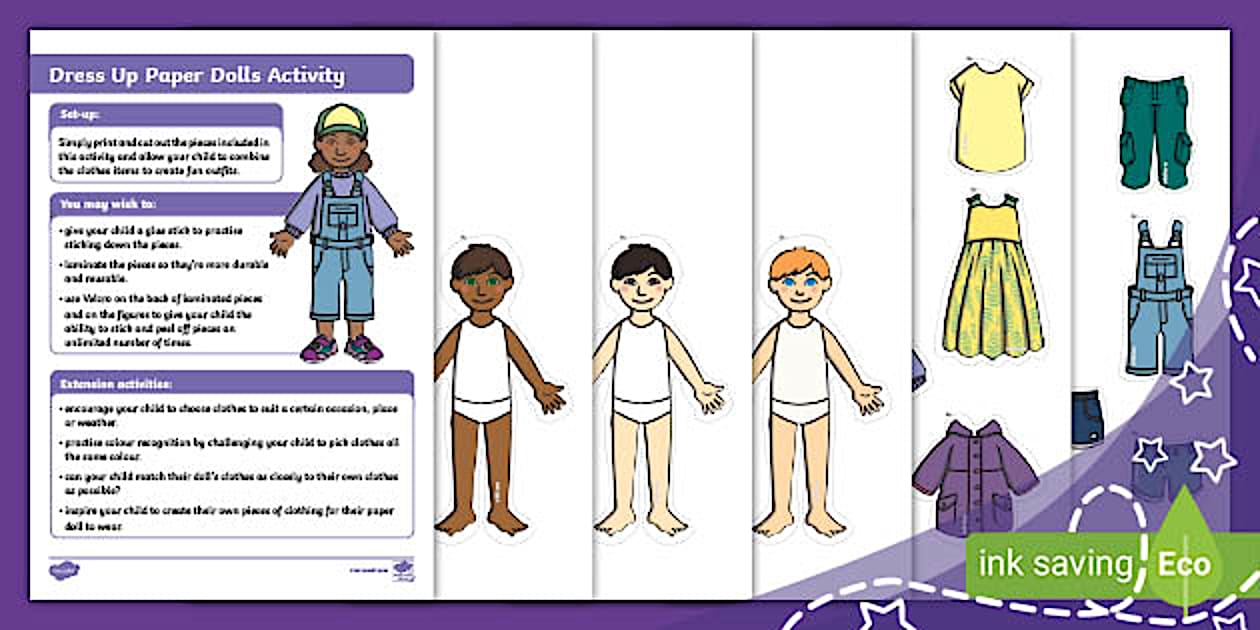Dress Up Paper Dolls Activity (teacher made) - Twinkl
