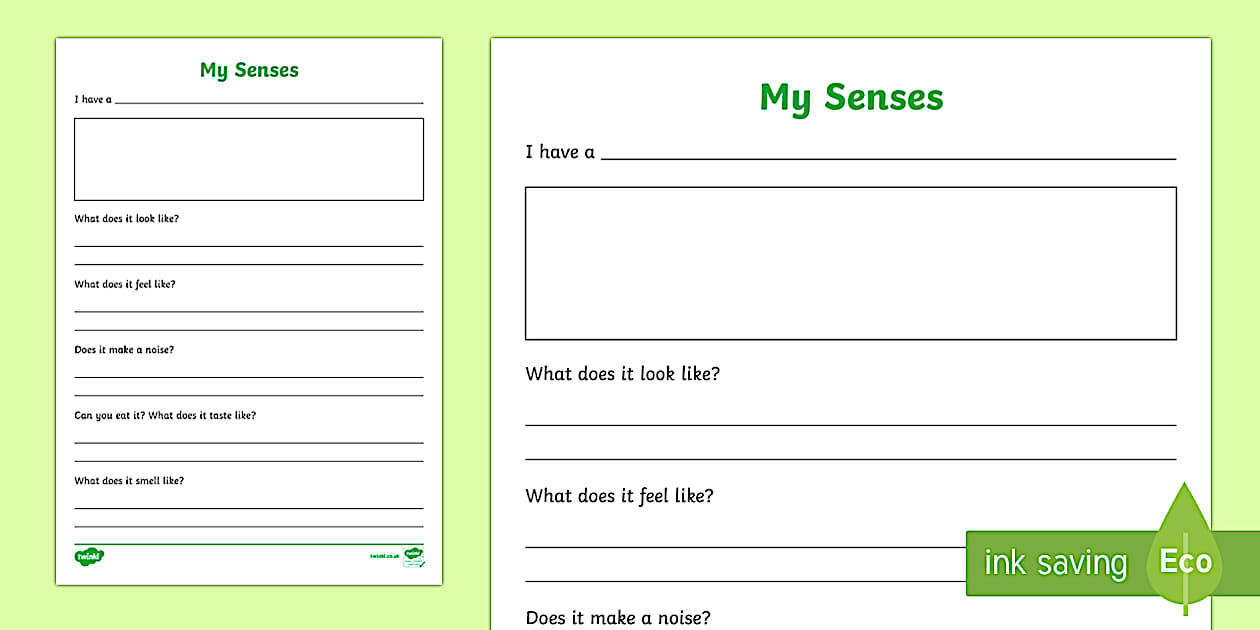 My Senses Writing Frame (teacher made) - Twinkl