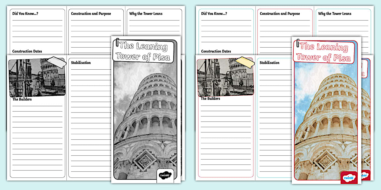 The Leaning Tower of Pisa Leaflet Template (Teacher-Made)
