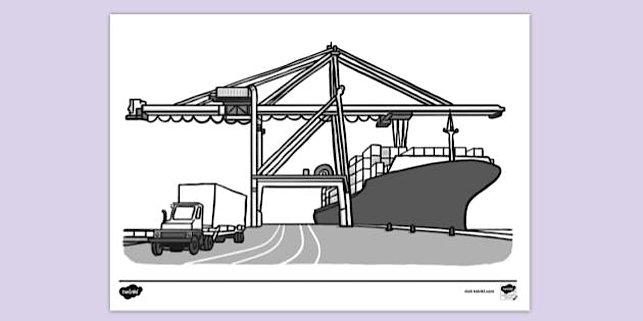 Port Colouring Sheet | Colouring Sheets (teacher made)