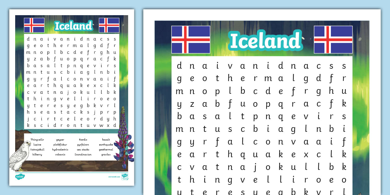 KS2 Iceland Word Search - Geography - Europe (teacher made)