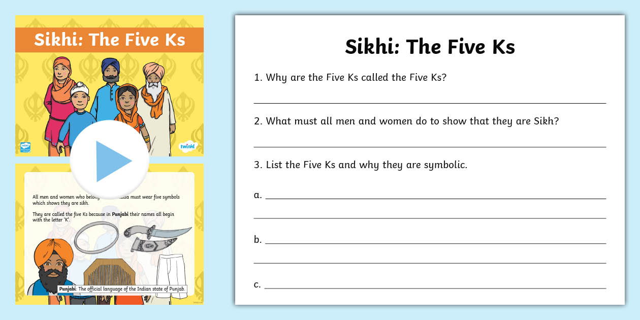 Sikhi: Five Ks - PowerPoint and Worksheet Pack - Twinkl