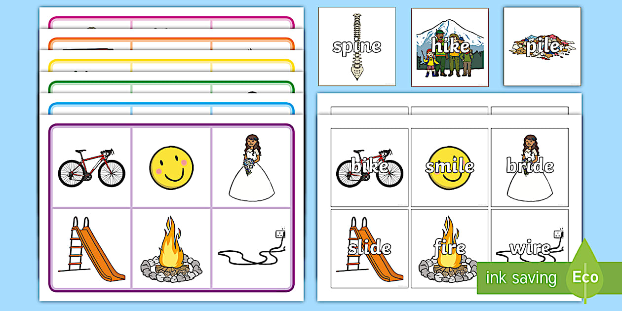 Split digraph graphemes activity│’i_e’ sound bingo