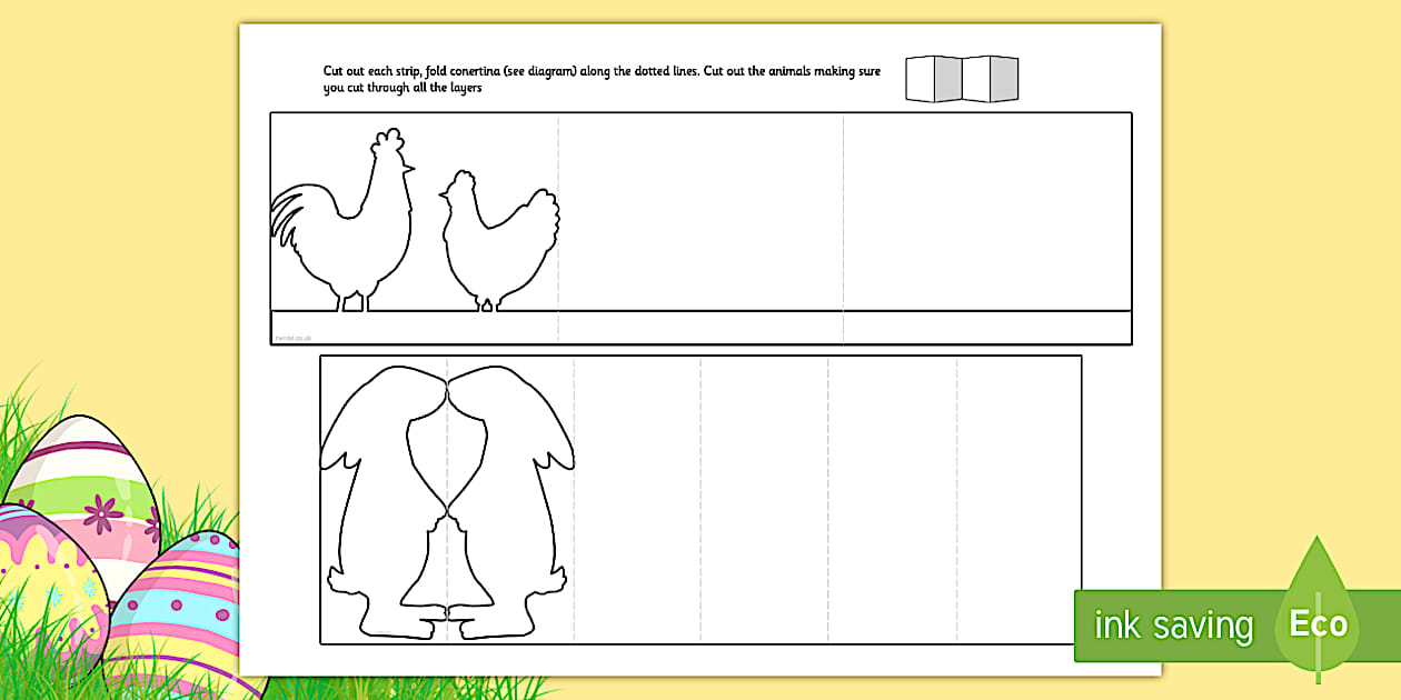 Easter Cutting Skills Paper Chain Craft - Twinkl