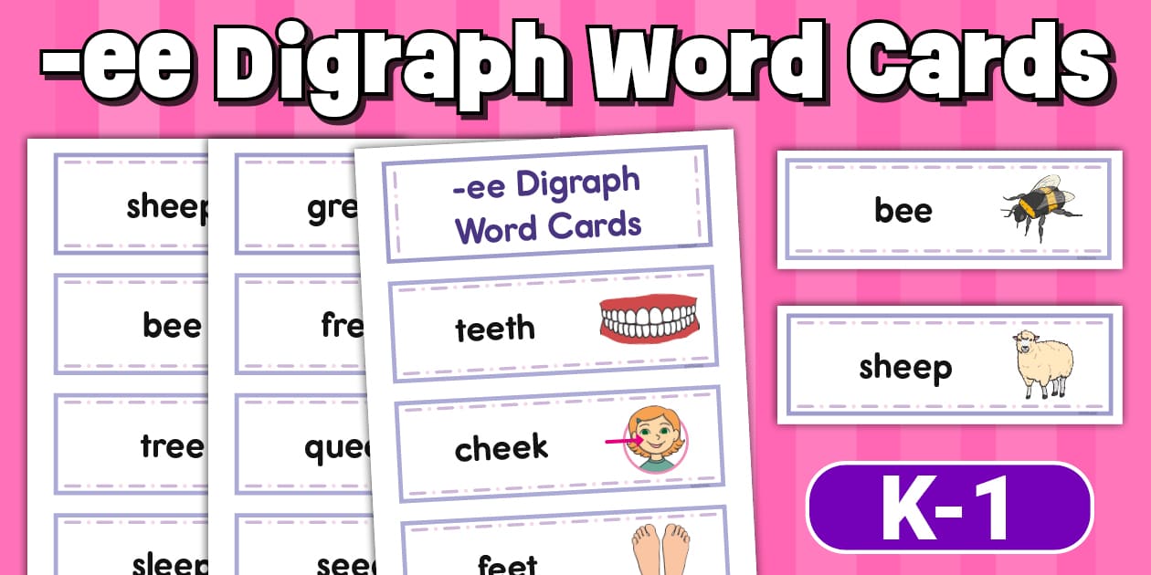 -ee Digraph Word Cards