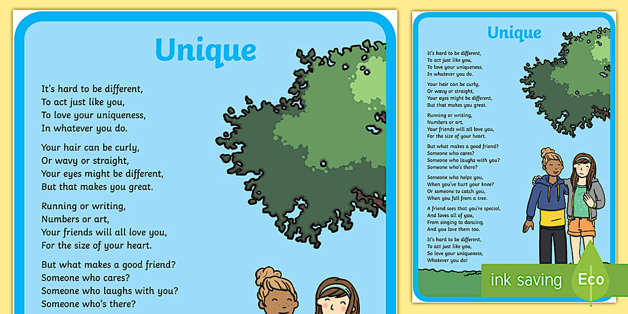 Bullying Prevention Unique Poem Poster | Twinkl USA - Twinkl