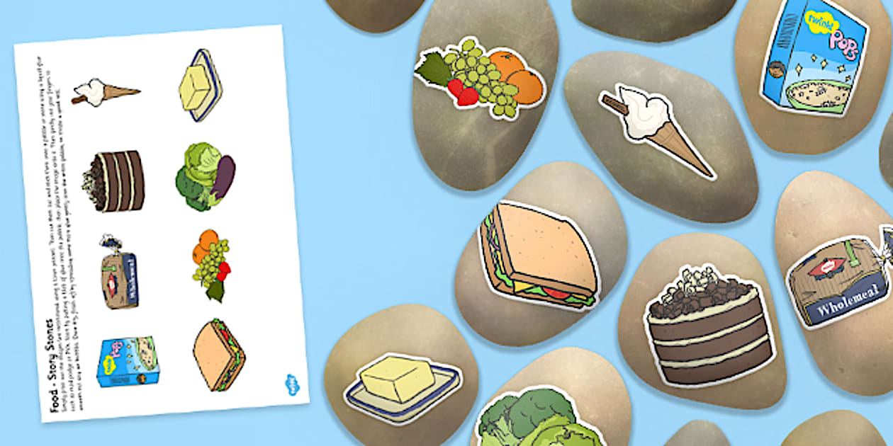 Food Themed Story Stones Image Cut Outs
