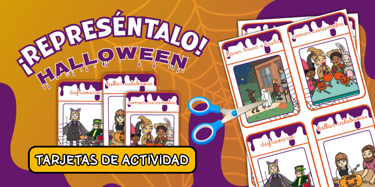 Tarjetas de actividad: ¡Represéntalo! - Halloween
