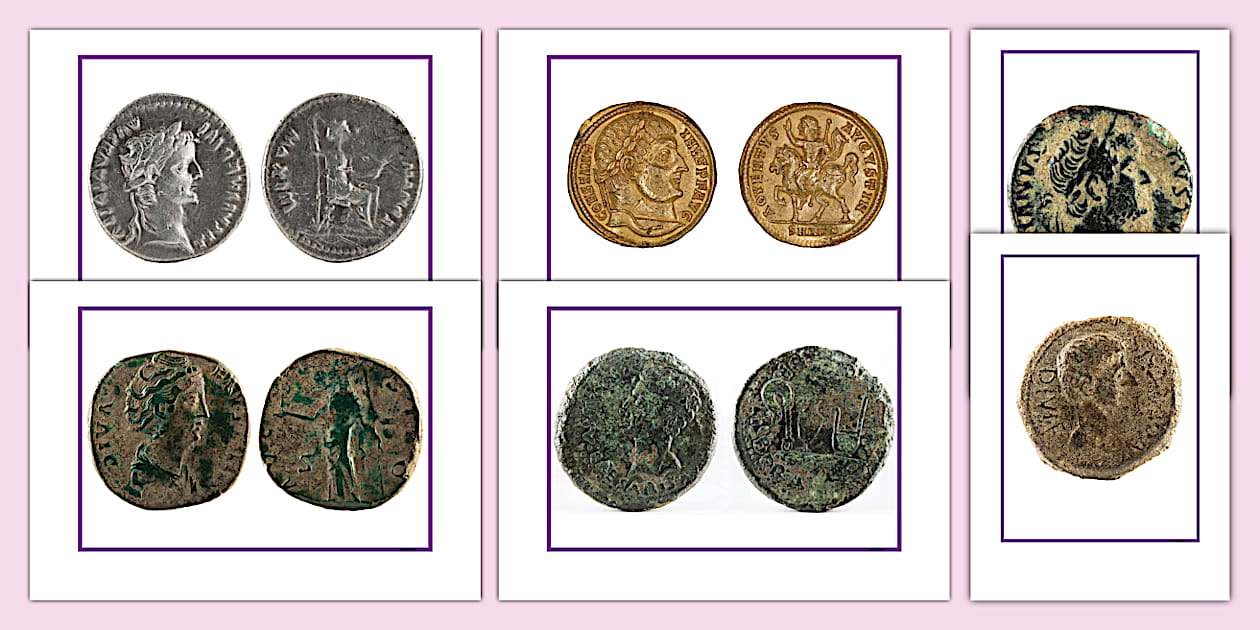 Roman Coins Photo Display Pack - Twinkl - KS2 (teacher made)