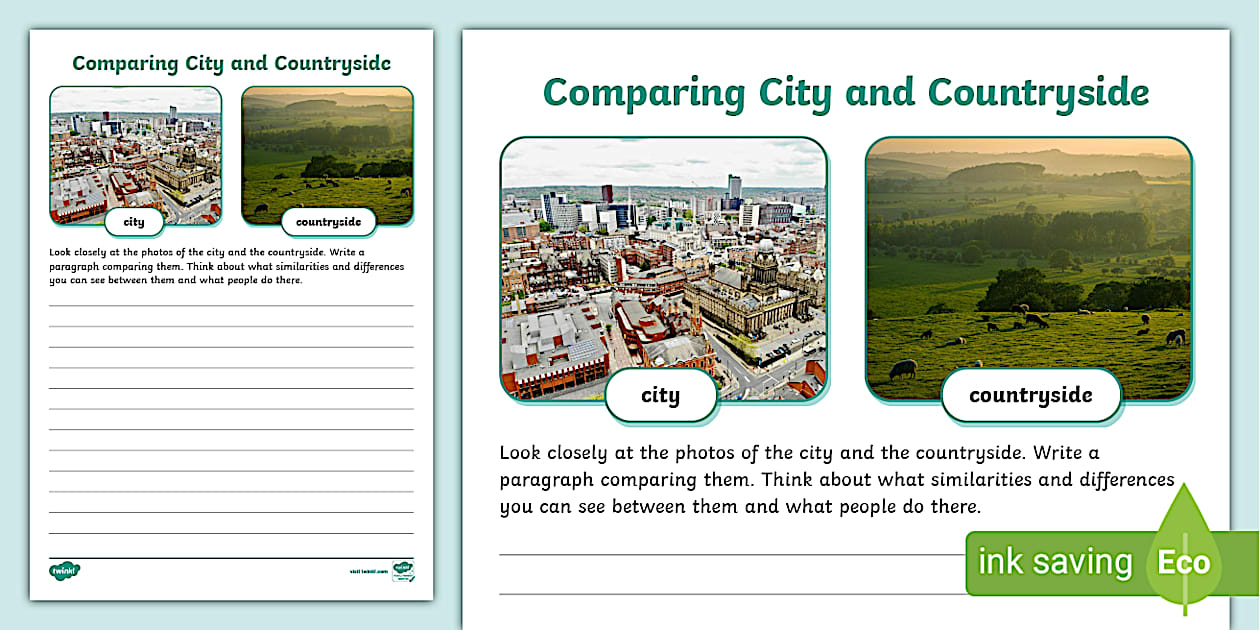 Comparing City and Countryside Worksheet (teacher made)