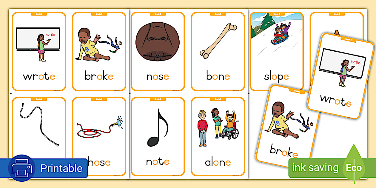 Grade 2 Phonics o-e Flashcards