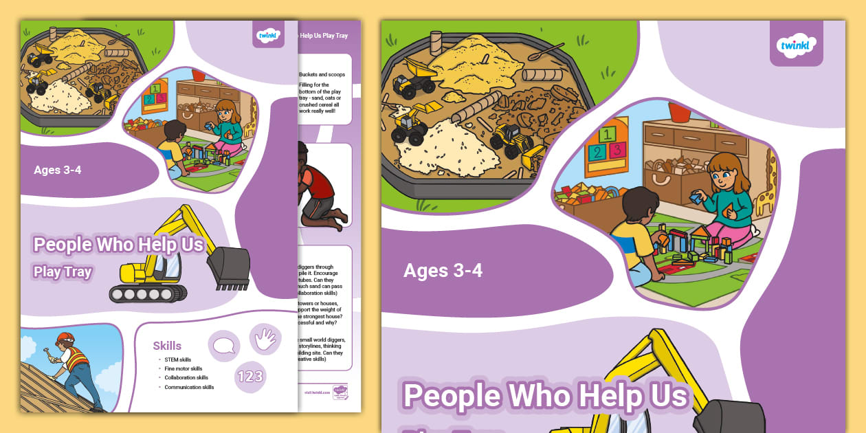 NI EYFS Age 3-4 Play Tray: People Who Help Us- Building Site