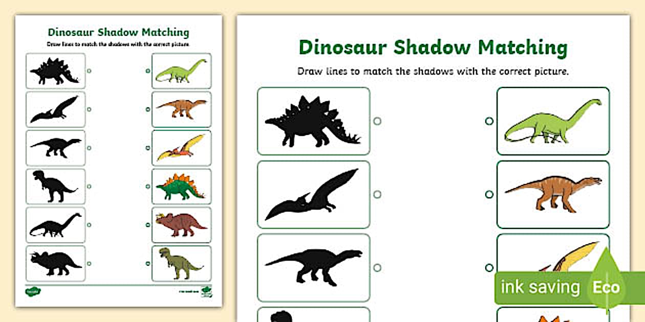 Dinosaur Shadow Matching Activity | EYFS | Twinkl - Twinkl