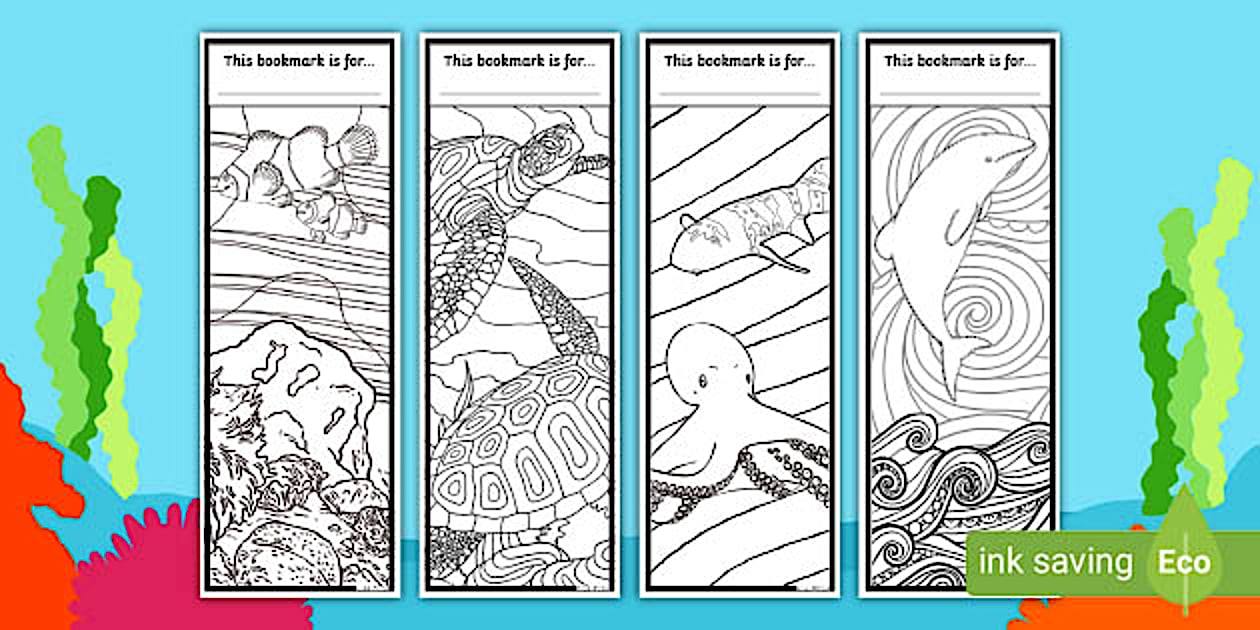 KS2 Under the Sea Mindfulness Colouring Bookmarks - Twinkl