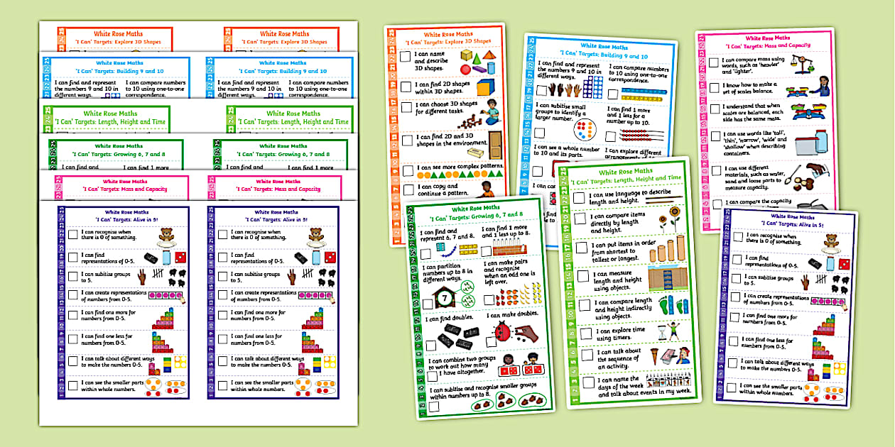 👉 EYFS Reception Maths Target Bookmarks: White Rose Maths Spring Term