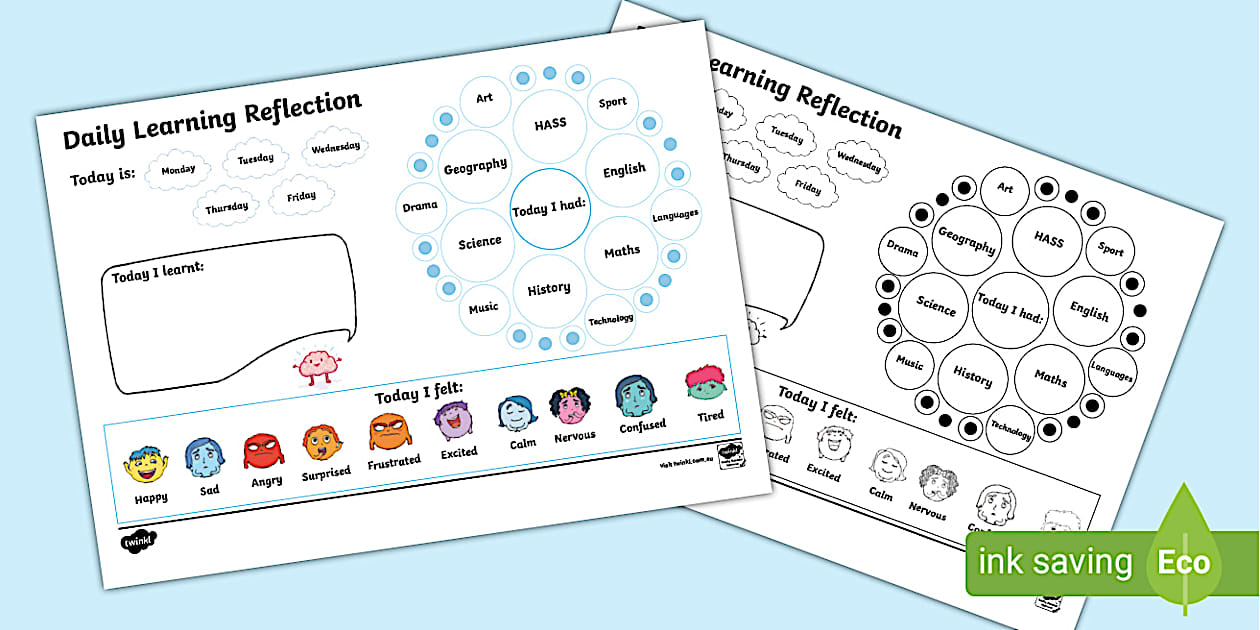 K-2 Daily Learning Reflection Log (teacher made) - Twinkl