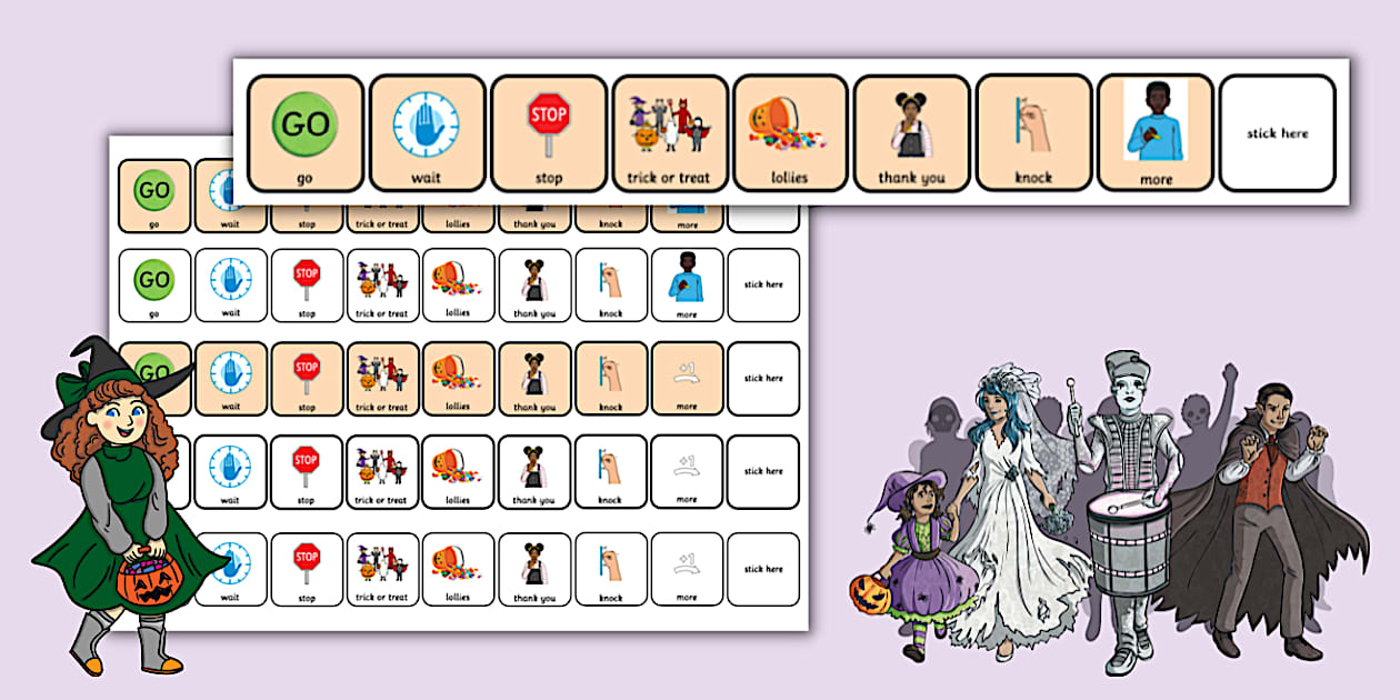 Halloween AAC Communication Bracelet (teacher made) - Twinkl
