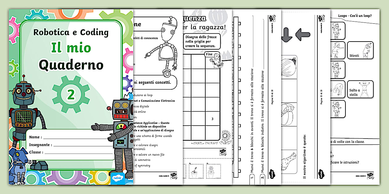 Robotica e Coding: il mio quaderno di esercizi - Twinkl