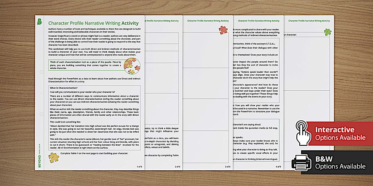 Character Profile - Narrative Writing Activity - Twinkl