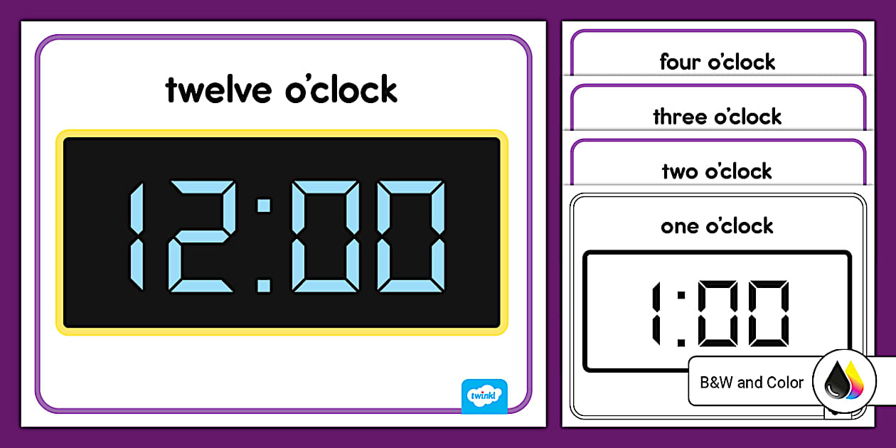 Digital Clocks: Time to the Hour (teacher made) - Twinkl