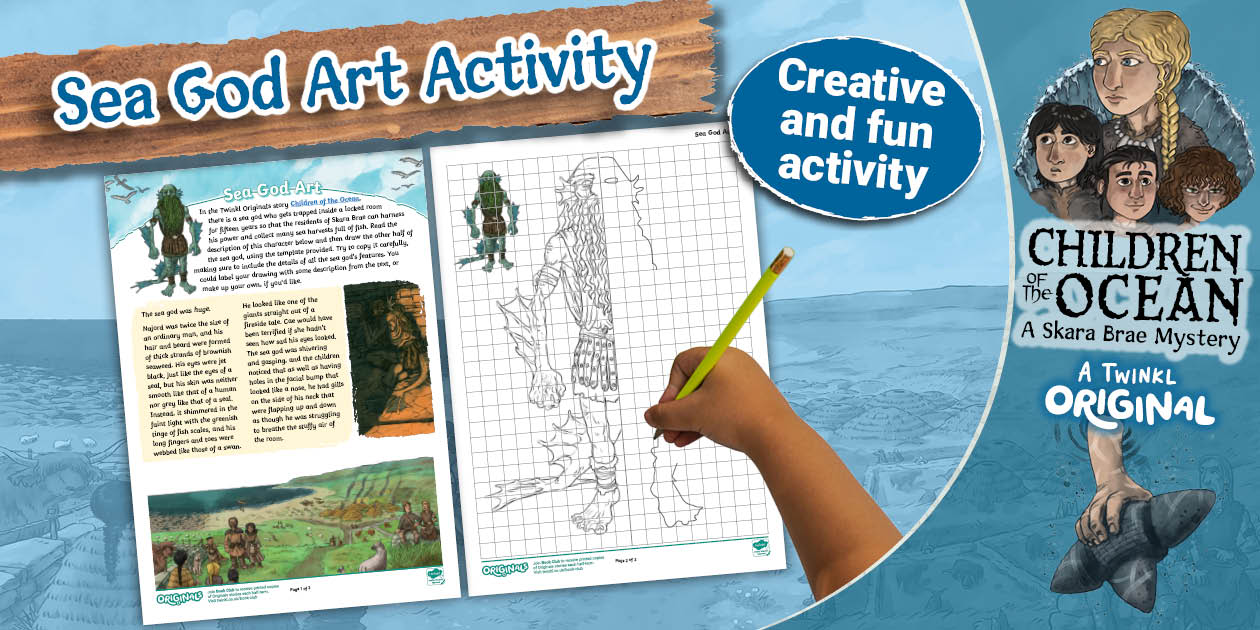 Imaginary Sea Creature Art Template Grid Copying Activity